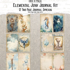Elemental Junk Journal Printable Kit Vintage Printable Ephemera Elements Digital Download Book ...