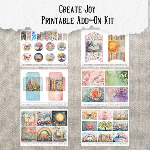 Create Joy Printable Ephemera Add-on Kit Collage Junk Journal Digital ...