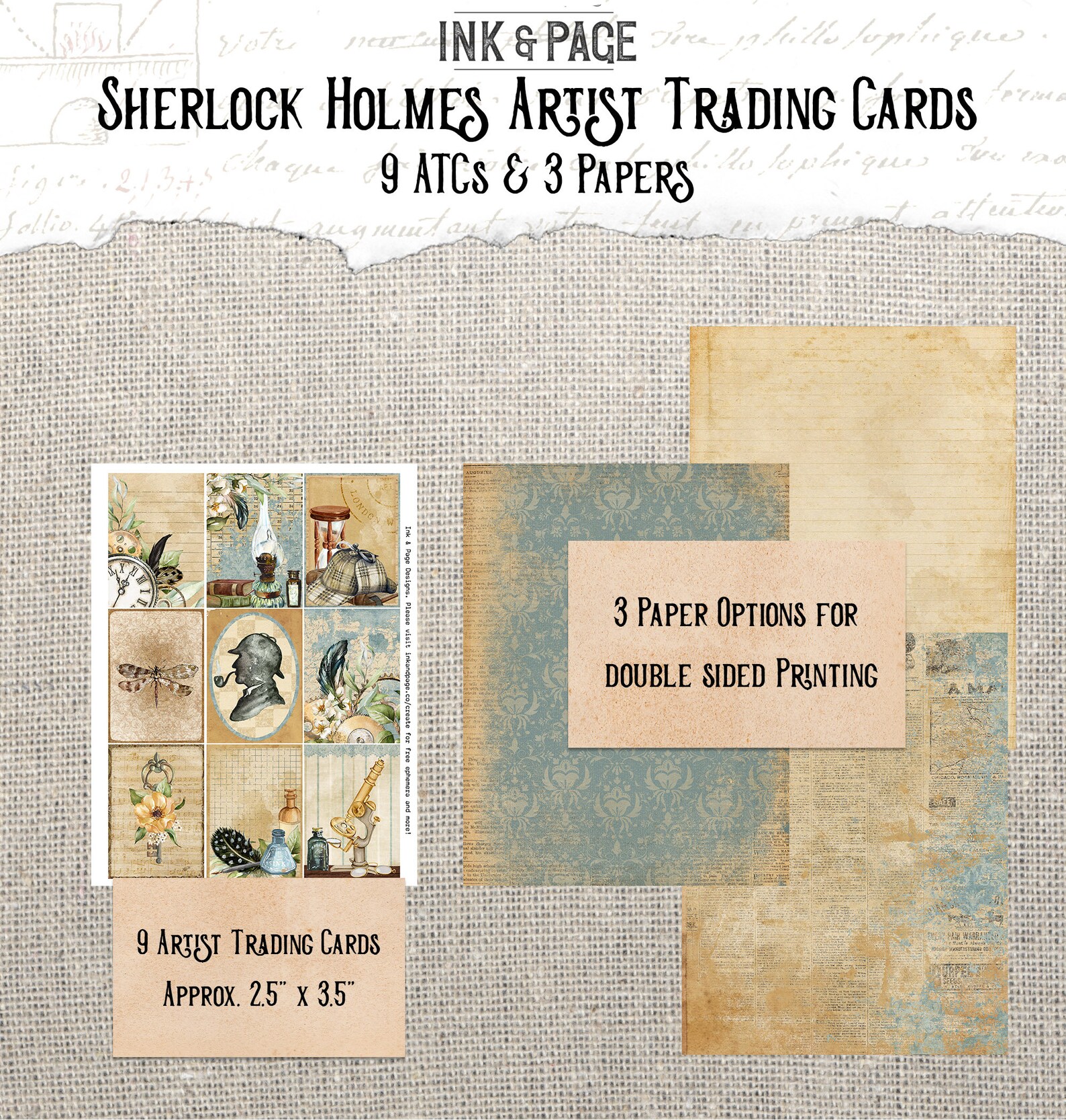 Sherlock Holmes Artist Trading Cards Junk Journal Printable - Etsy