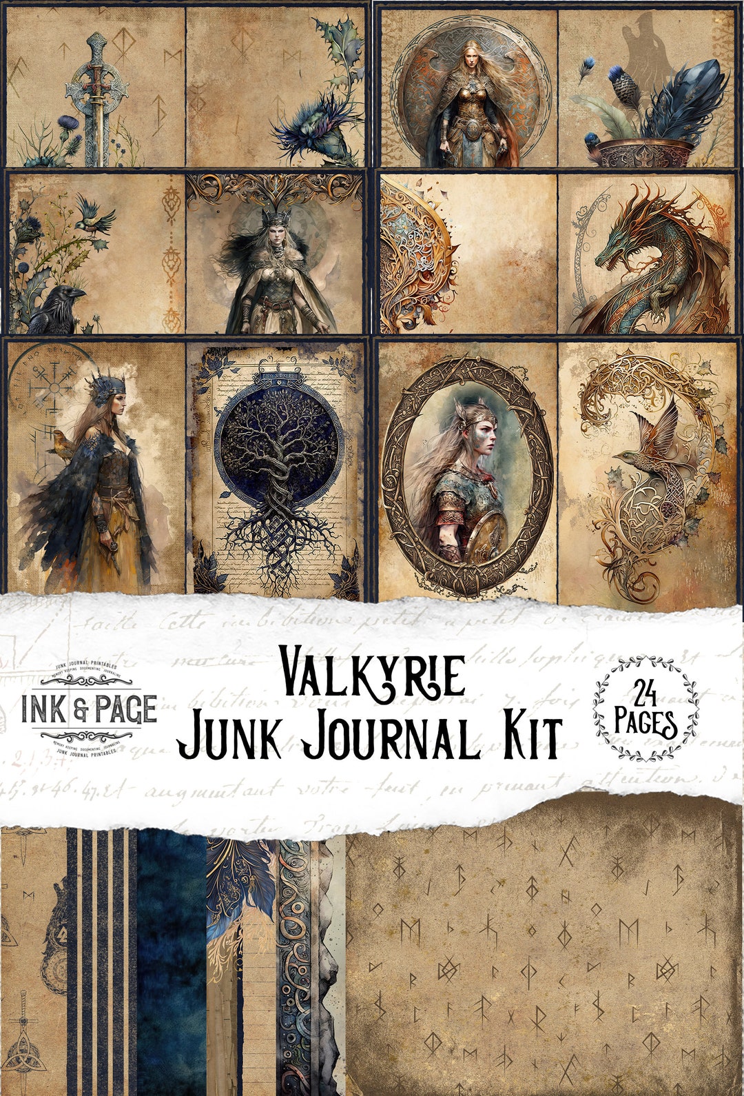 Valkyrie Junk Journal Printable Kit Vintage Viking Digital Download ...