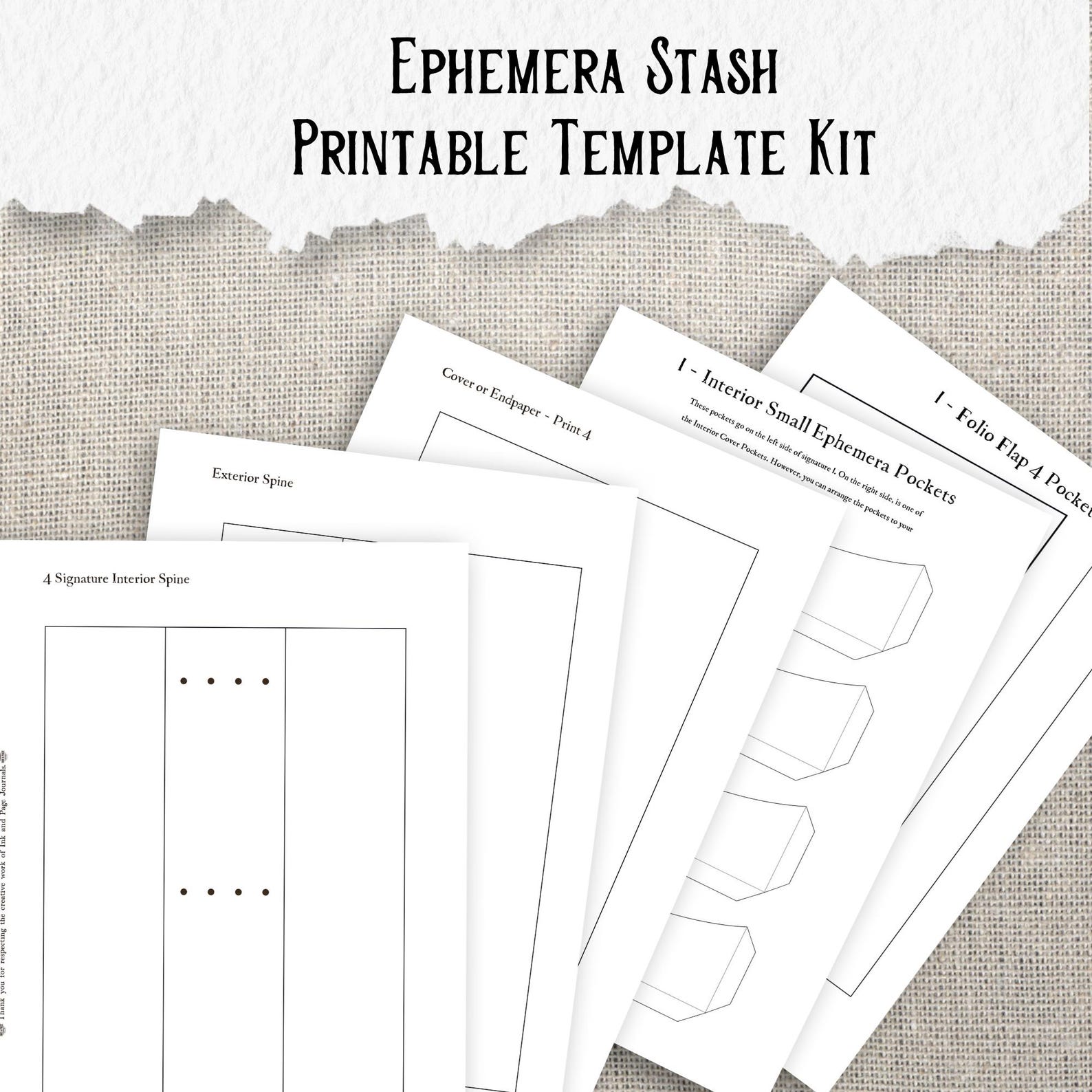Ephemera Stash Journal Printable Templates DIY Ephemera Holder for Junk ...