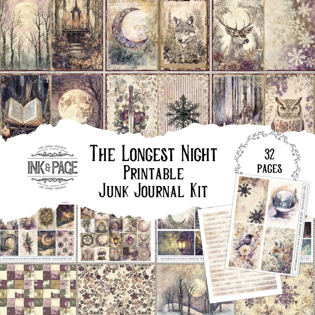 The Longest Night Junk Journal Printable Kit Winter Solstice Digital ...