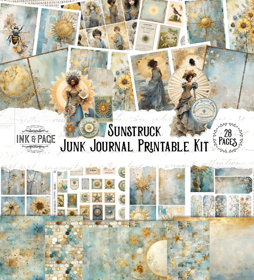 Sun Junk Journal Printable Kit Celestial Digital Download Sunstruck ...
