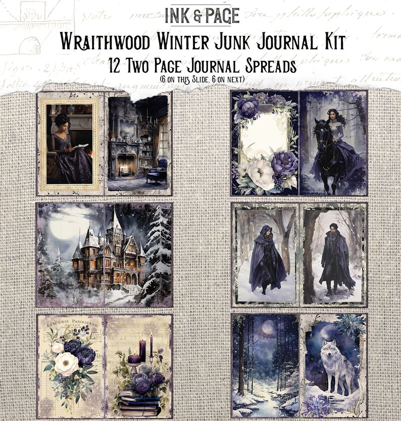 Wraithwood Winter Junk Journal Printable Kit Gothic Winter Digital ...