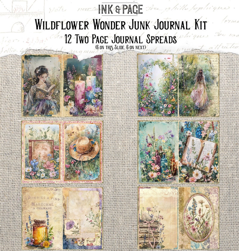 Wildflower Wonder Junk Journal Printable Botanical Ephemera Garden ...