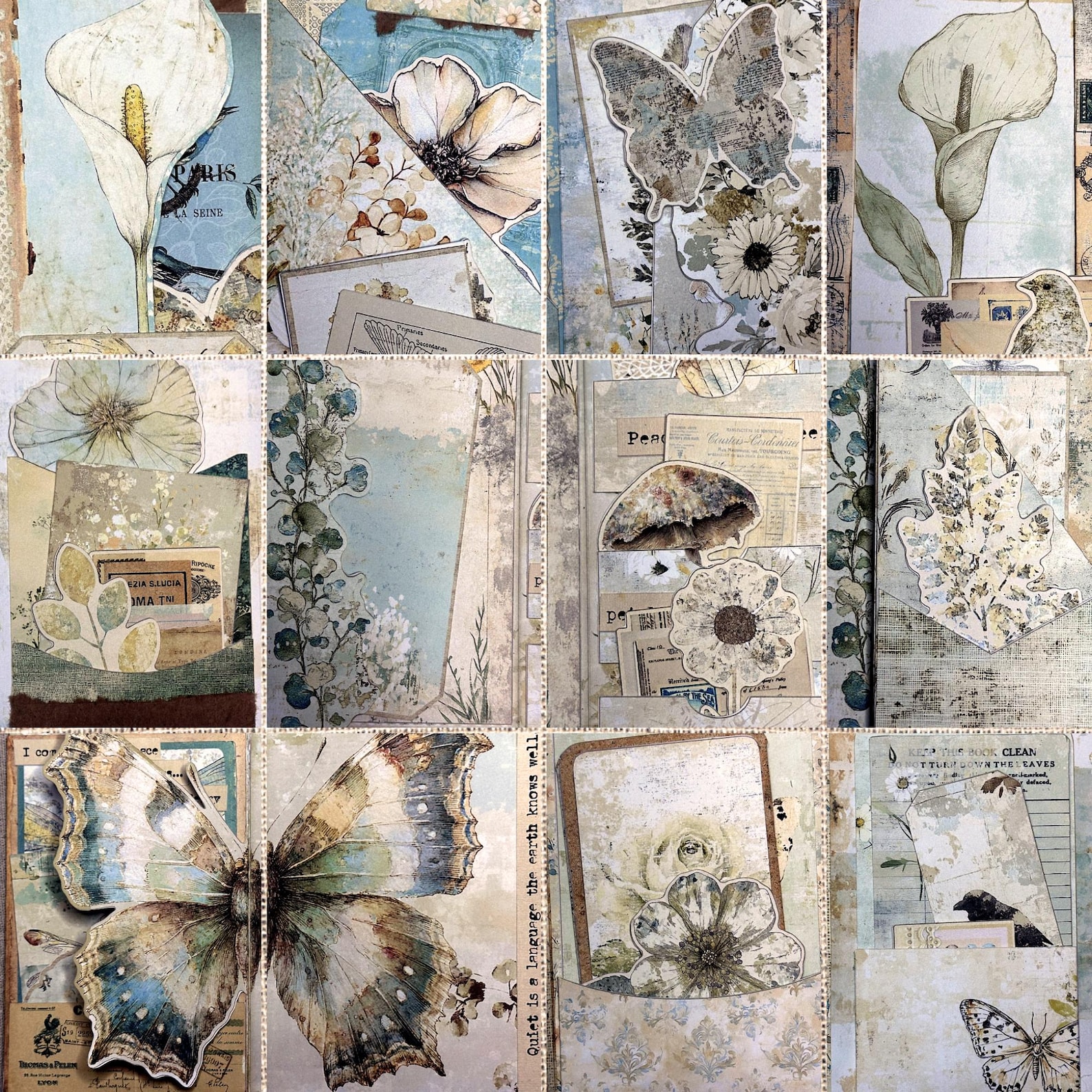 Nature's Neutrals Flipbook Printable Kit Folio Junk Journal Nature ...