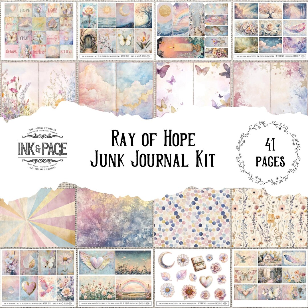 Ray of Light Junk Journal Printable Kit Hopeful Digital Download ...
