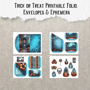 Trick or Treat Printable Halloween Folio and Envelopes Kit Junk Journal ...