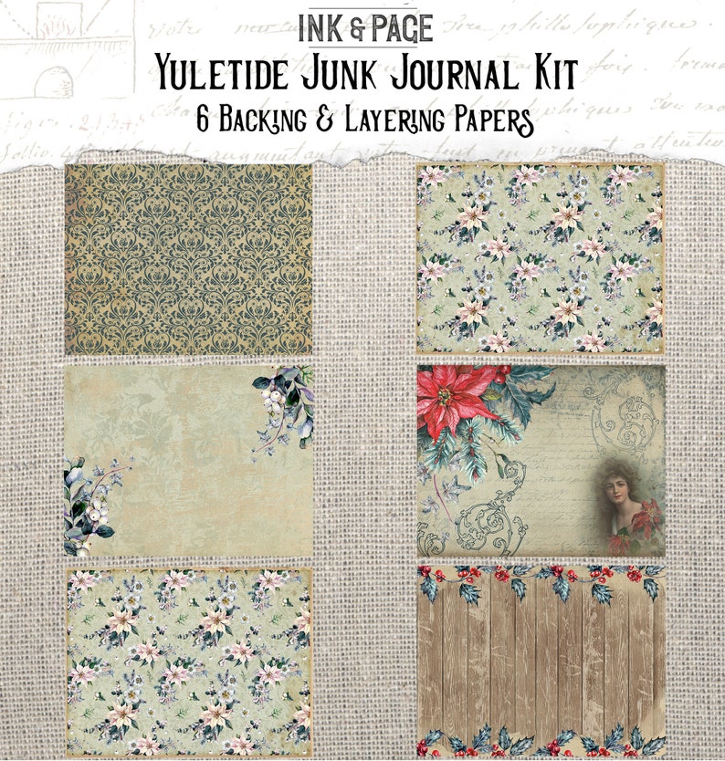 Yuletide Junk Journal Printable Kit, Vintage Christmas Digital Download ...