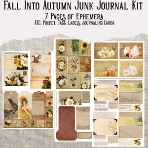 Fall Into Autumn Printable Junk Journal Kit, Pumpkins, Autumn Quotes ...