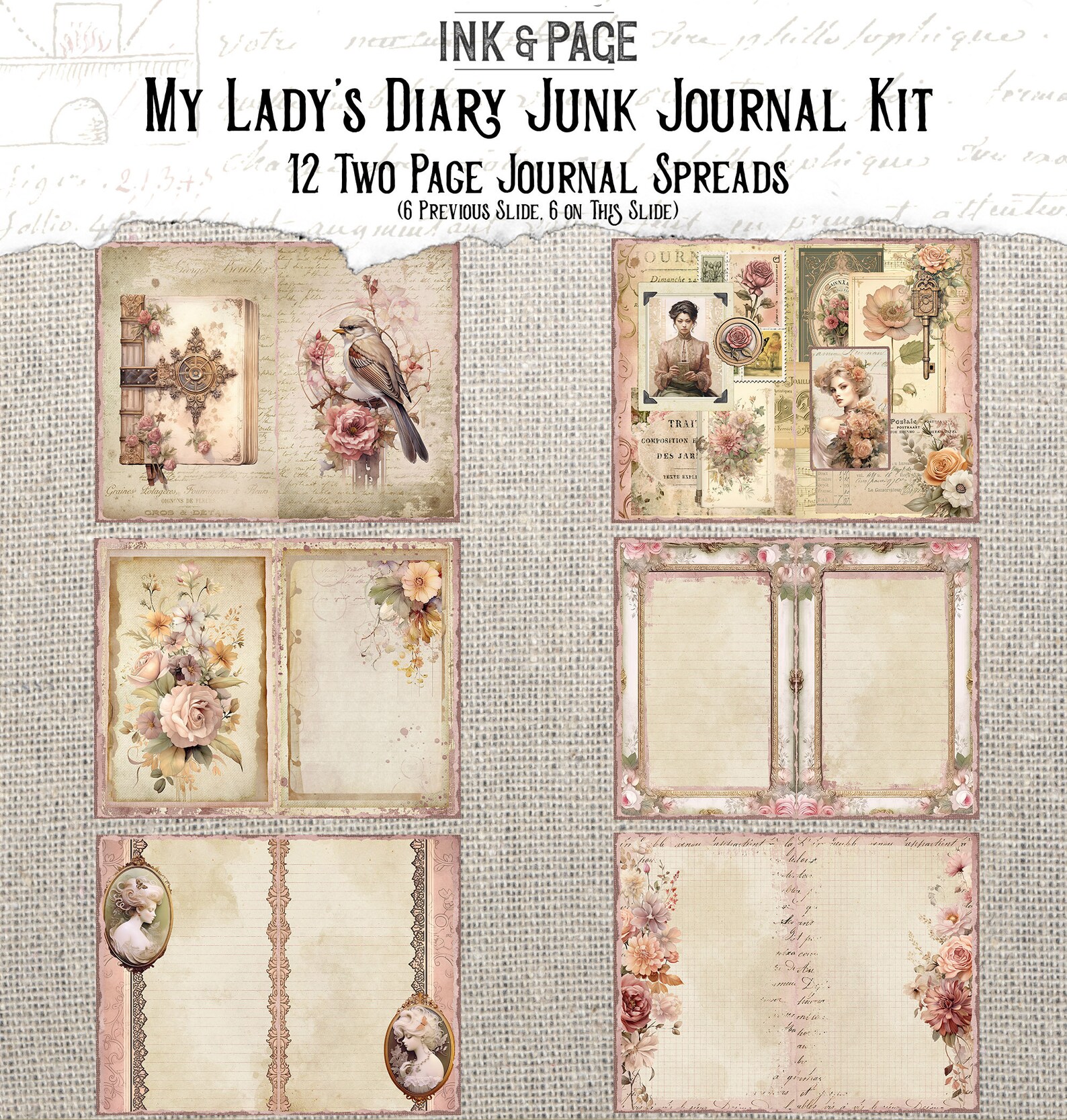 My Lady's Diary Junk Journal Printable Kit Victorian Lady Digital ...