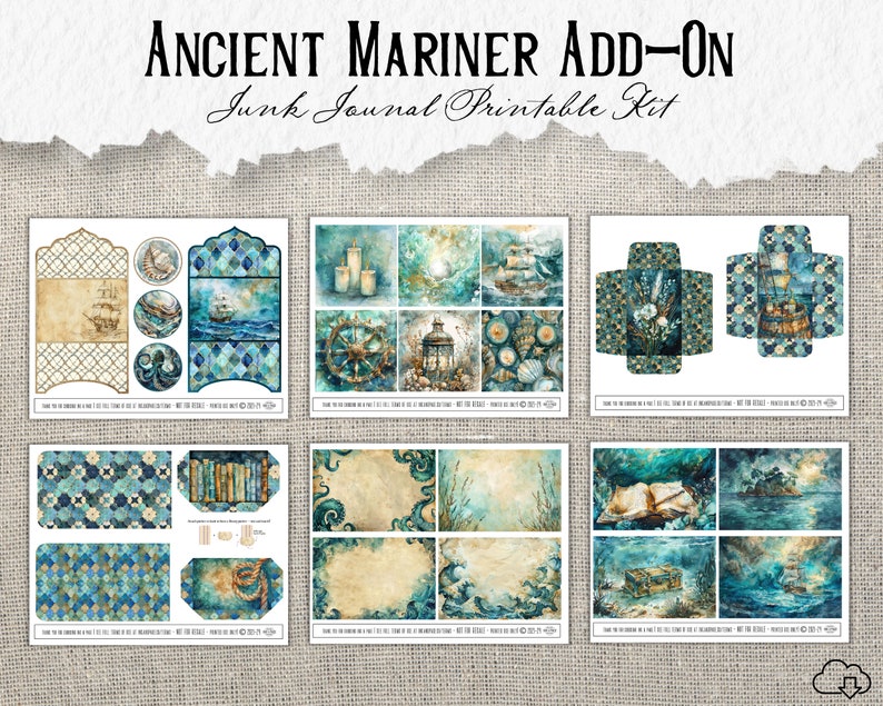 Ancient Mariner Printable Ephemera Junk Journal Ocean Pocket Sailing ...