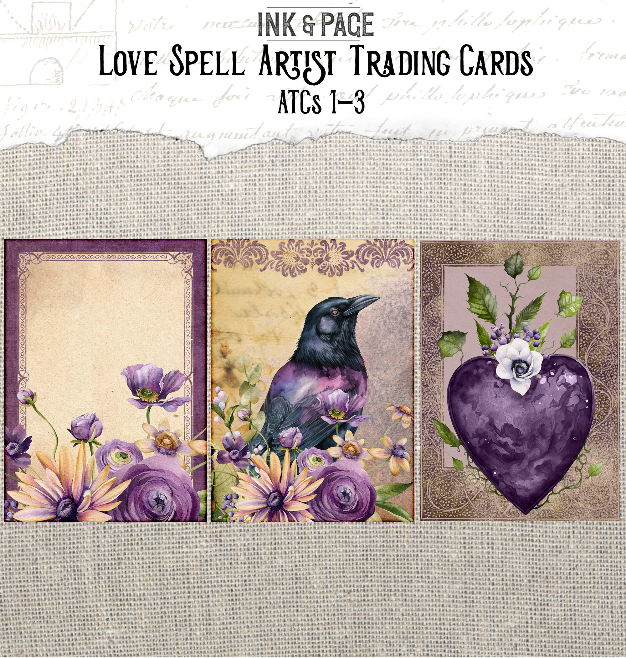 Love Spell Printable Atcs, Artist Trading Cards, Junk Journal Vintage ...