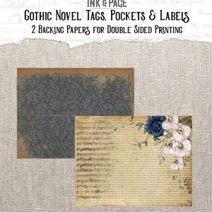 Gothic Novel Printable Tags, Pockets, Labels, Ephemera Pack, Dark ...