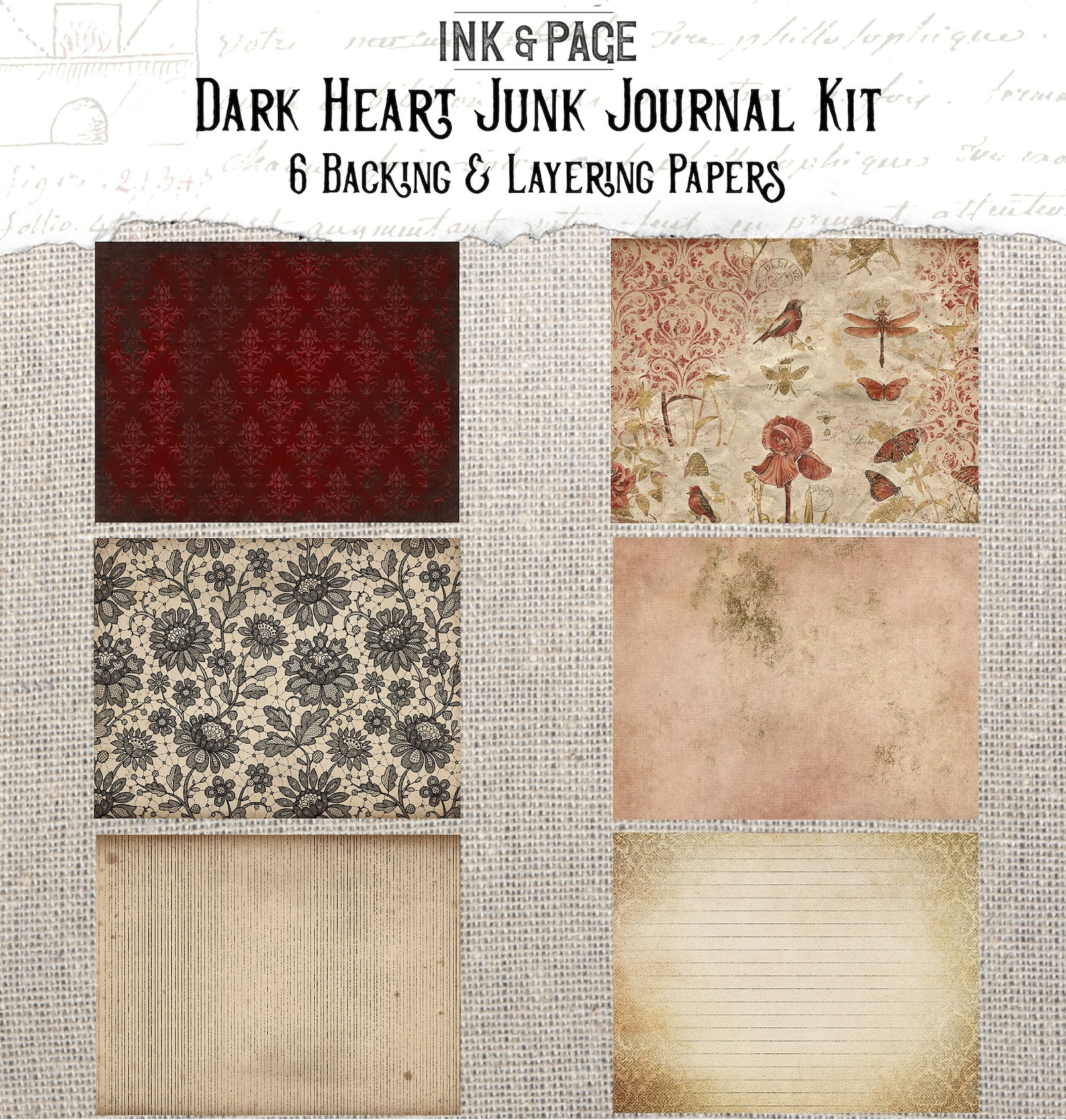 Dark Heart Junk Journal Printable Kit Gothic Valentines Day - Etsy