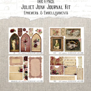 Romeo and Juliet Junk Journal Printable Kit, Dark Academia Ephemera ...