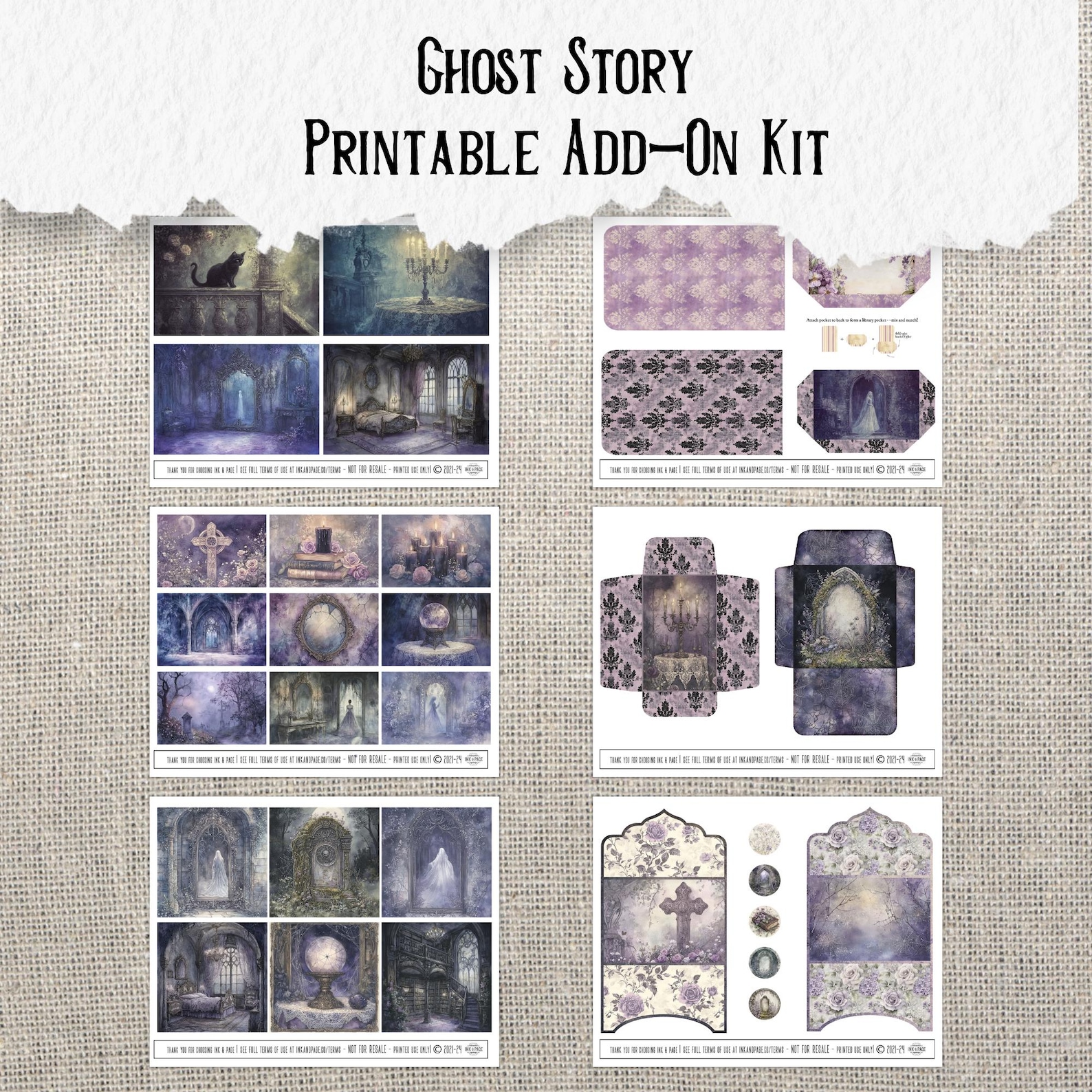 Ghost Story Printable Ephemera Add-on Junk Journal Kit Haunted House ...