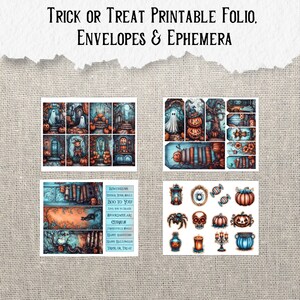 Trick or Treat Printable Halloween Folio and Envelopes Kit Junk Journal ...