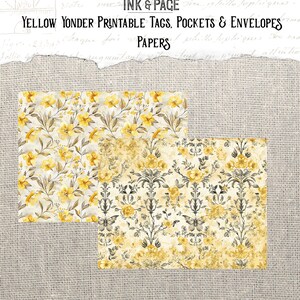 Yellow Yonder Printable Pockets Junk Journal Envelopes Digital File ...