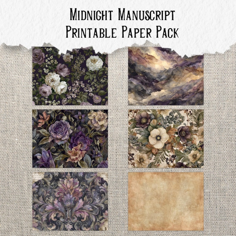 Midnight Manuscript Printable Paper Pack | Winter Academia Journal ...