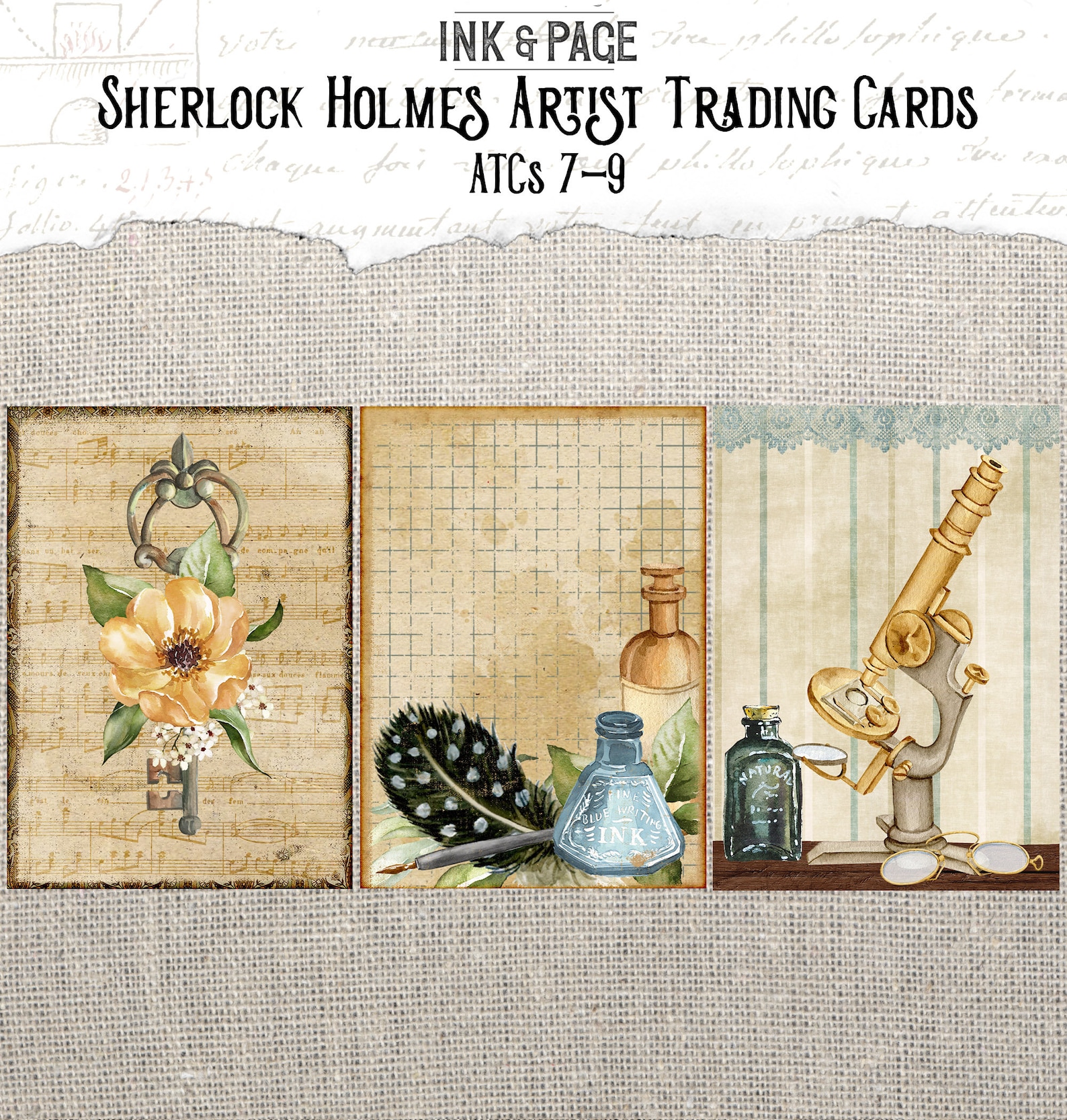 Sherlock Holmes Artist Trading Cards, Junk Journal Printable Atcs ...