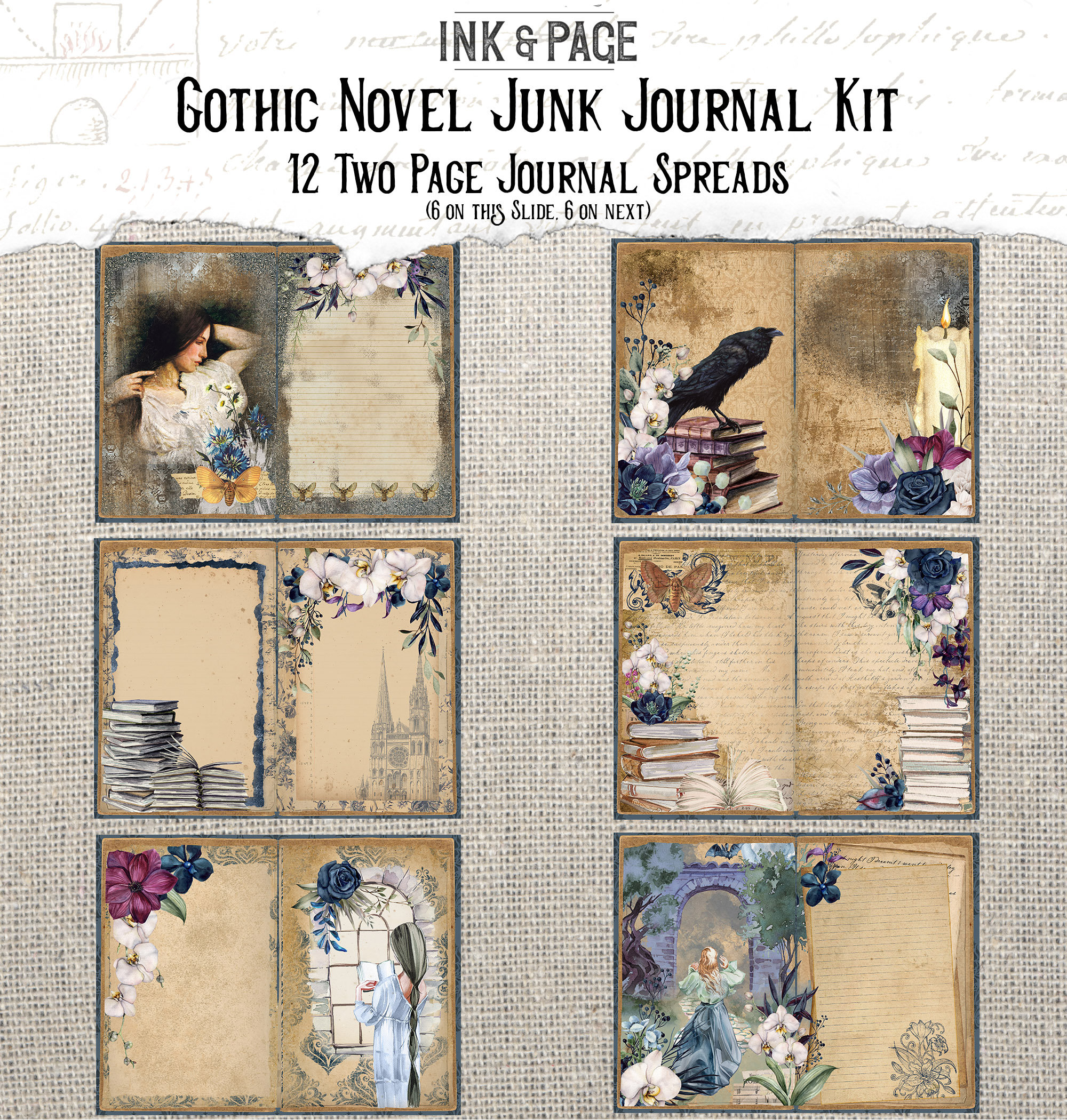 Gothic Novel Junk Journal Printable Kit Dark Academia Digital - Etsy