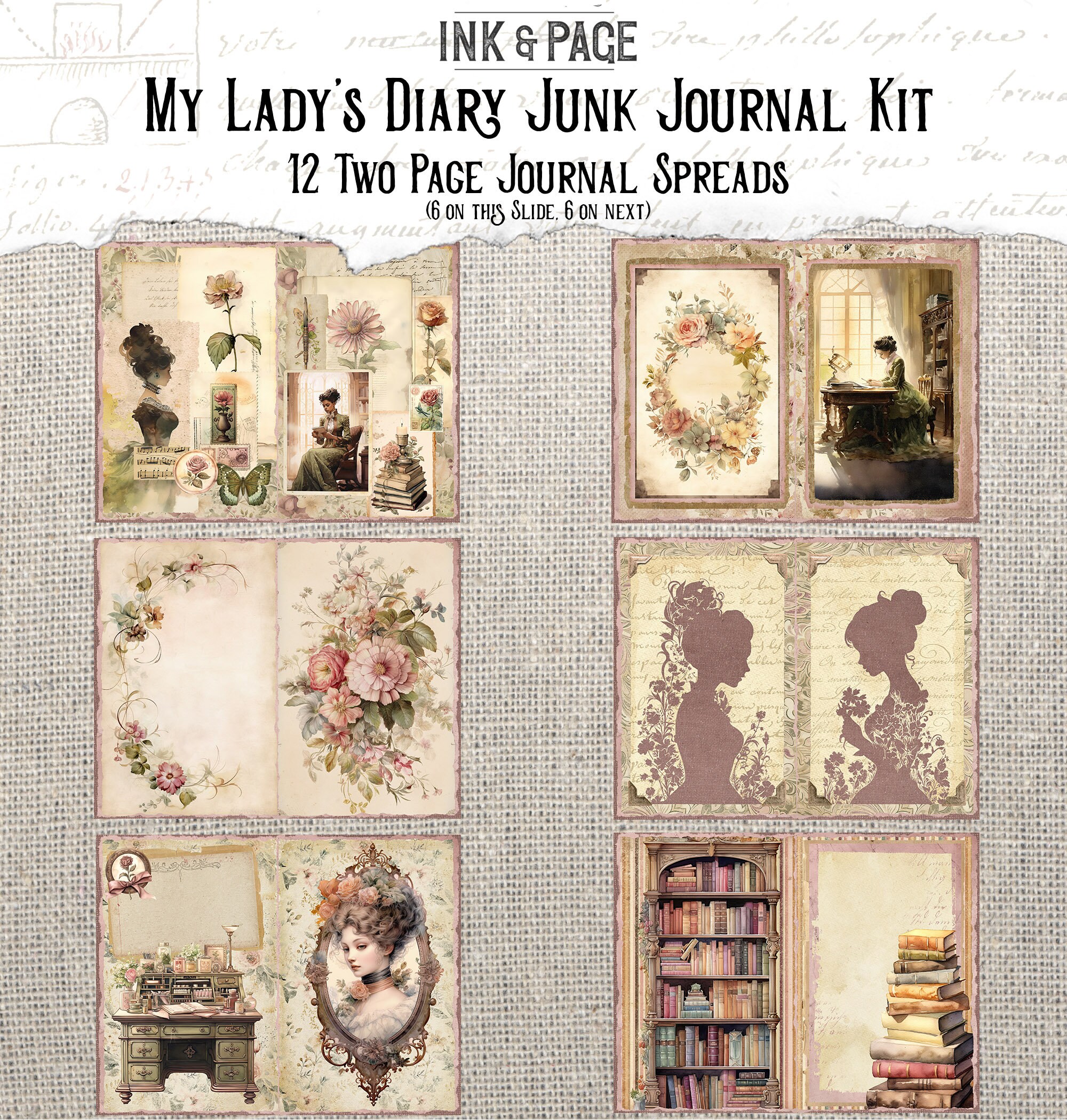My Lady's Diary Junk Journal Printable Kit Victorian Lady Digital ...