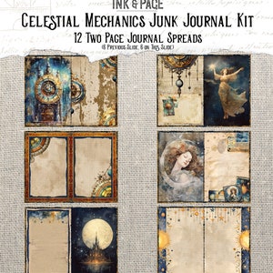 Celestial Mechanics Junk Journal Printable Kit Vintage Moon Journaling ...