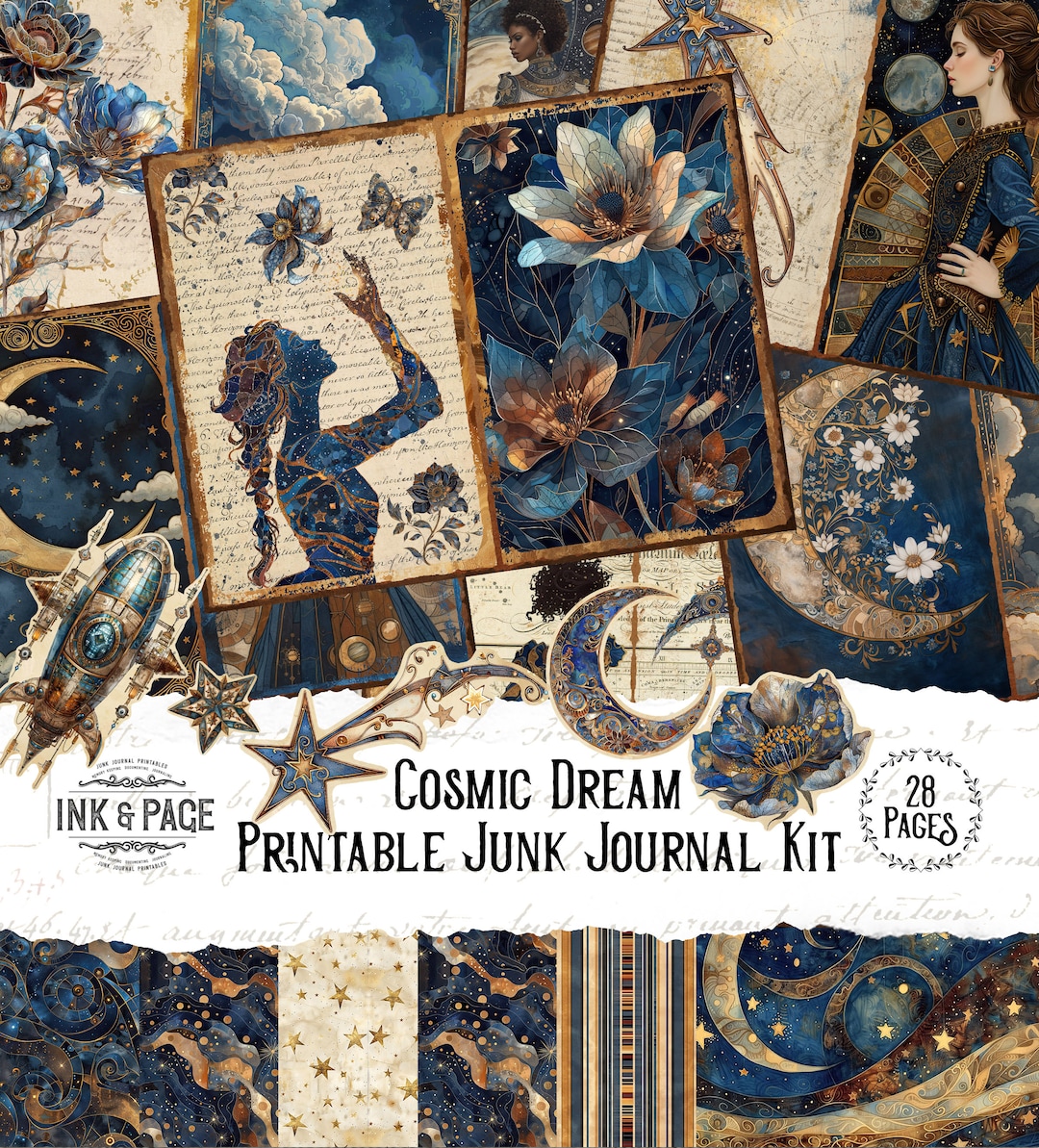 Cosmic Dream Junk Journal Printable Kit Celestial Digital Download ...