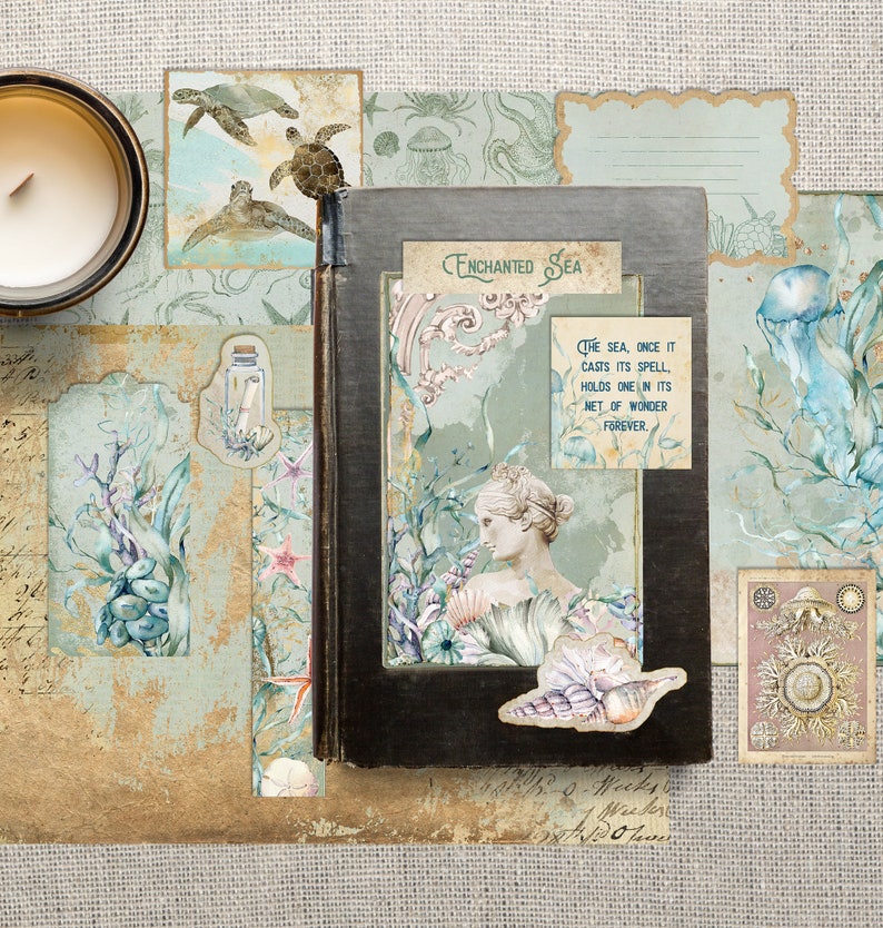 Enchanted Sea Junk Journal Printable Kit Vintage Ocean - Etsy