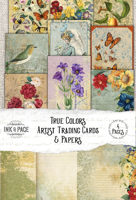 True Colors Rainbow Artist Trading Cards Printable Atcs Junk | Etsy