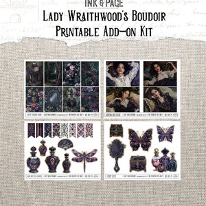 Lady Wraithwood's Boudoir Add-on Printable Kit Gothic Junk Journal ...
