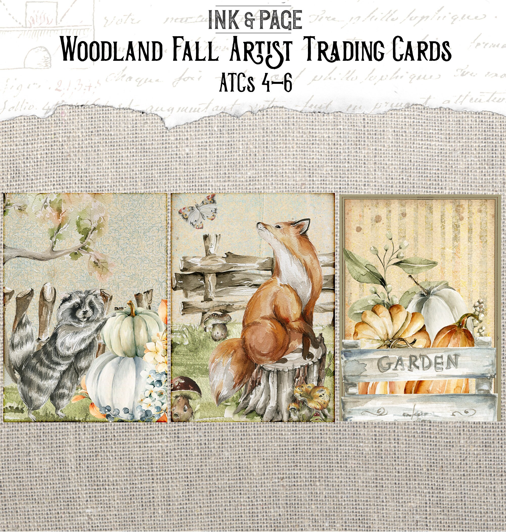 Woodland Fall Printable Atcs, Artist Trading Cards, Junk Journal ...