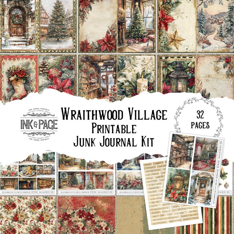 Old Fashioned Christmas Village Print - Etsy
