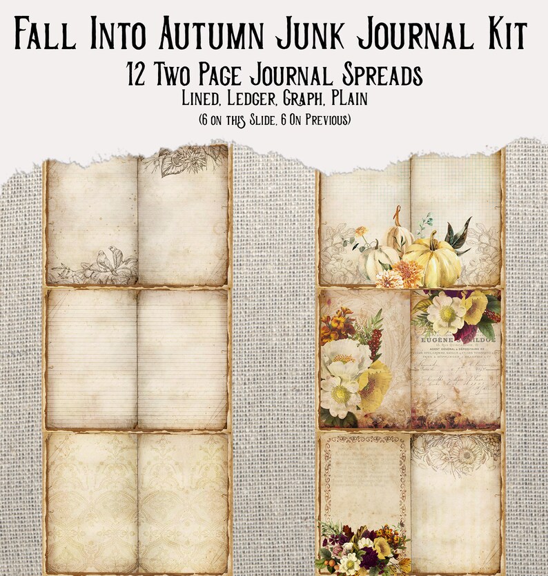 Fall Into Autumn Printable Junk Journal Kit Pumpkins Autumn - Etsy