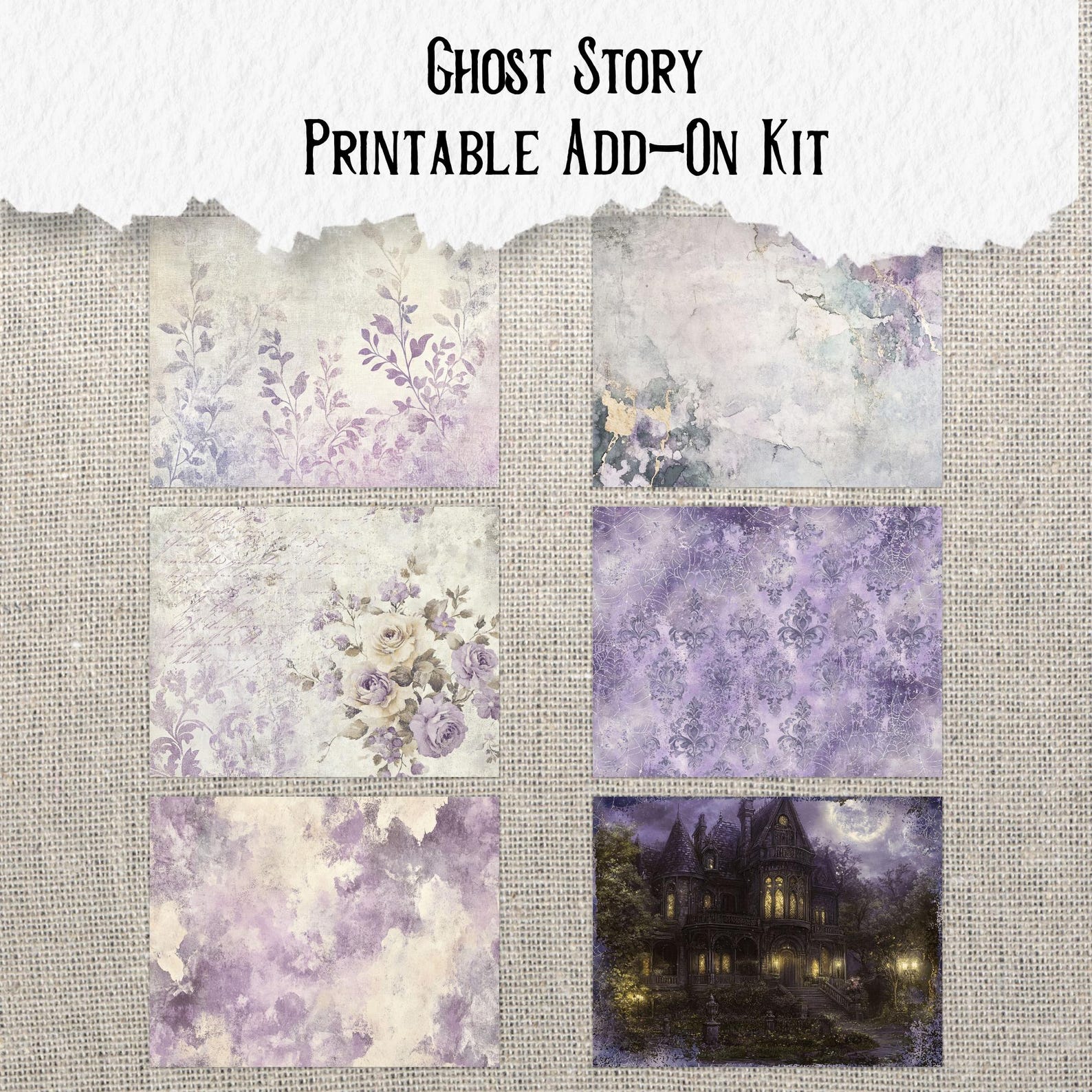 Ghost Story Printable Ephemera Add-on Junk Journal Kit Haunted House ...