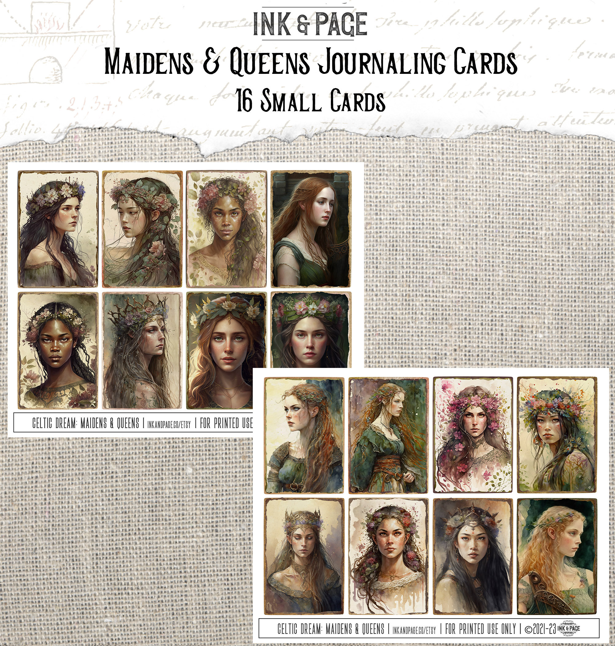 Maidens and Queens Printable Journal Cards, Celtic Dream Ireland ...