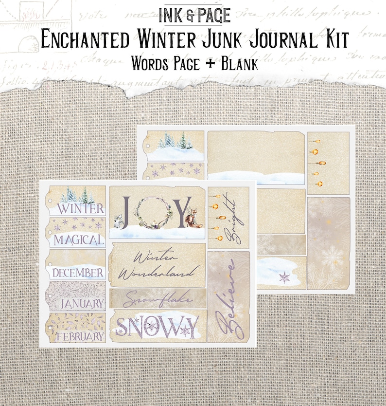 Enchanted Winter Junk Journal Printable Kit Woodland Forest - Etsy
