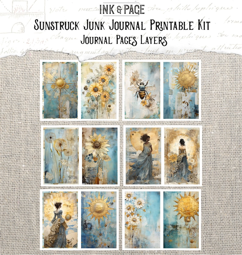 Sun Junk Journal Printable Kit Celestial Digital Download Sunstruck ...