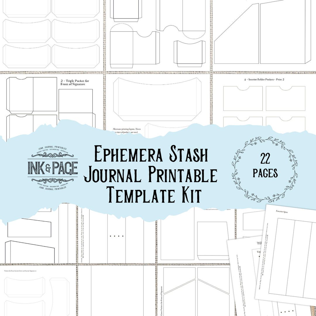 Ephemera Stash Journal Printable Templates DIY Ephemera Holder for Junk ...