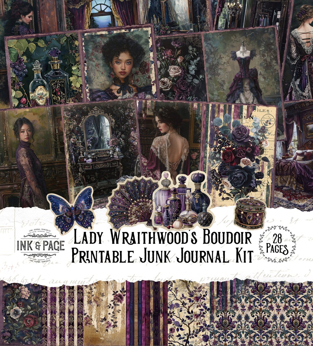 Lady Wraithwood's Boudoir Junk Journal Printable Kit Victorian Gothic ...