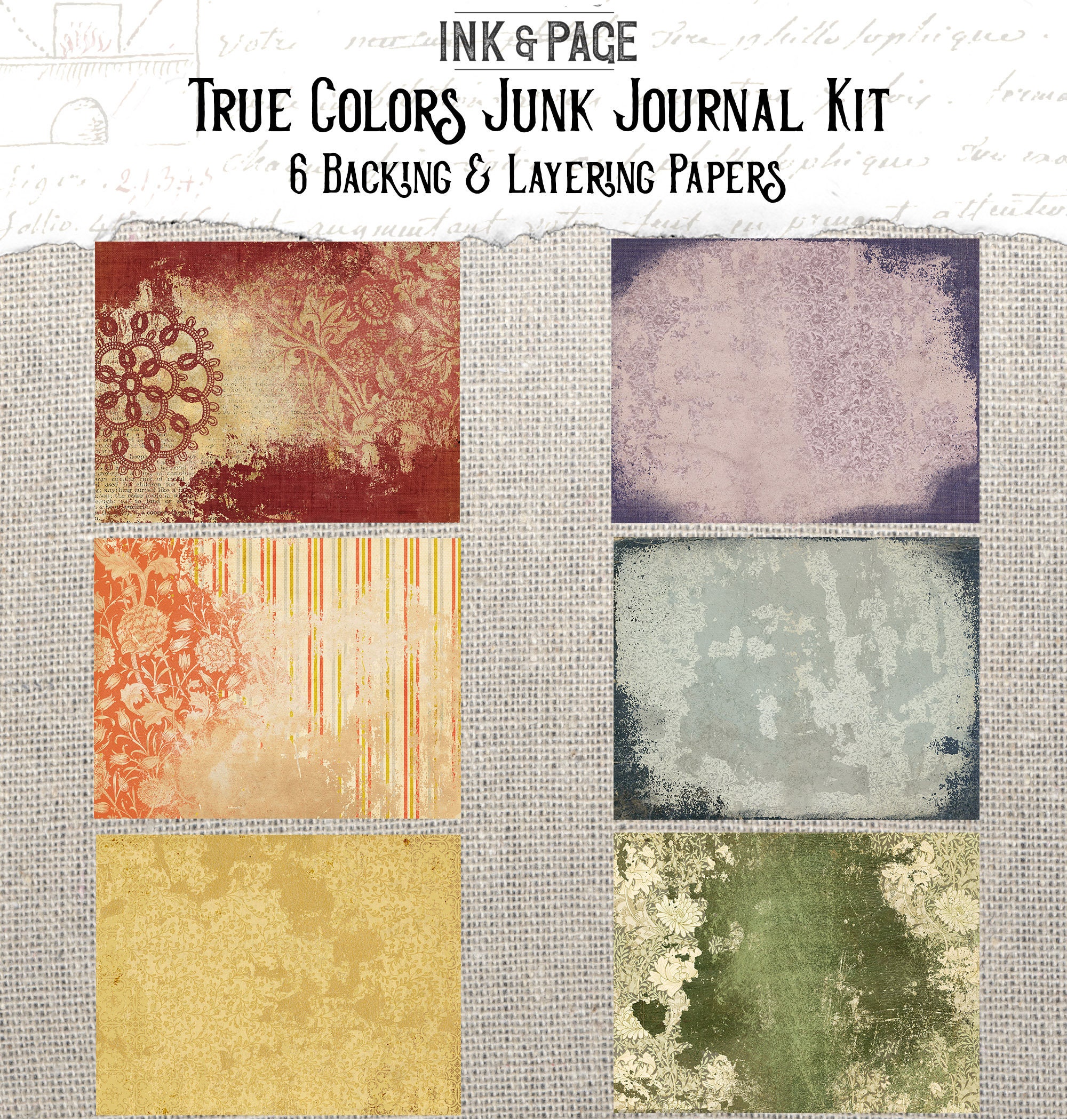 True Colors Rainbow Junk Journal Printable Kit, Vintage Ephemera ...