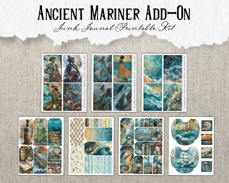 Ancient Mariner Printable Ephemera Junk Journal Ocean Pocket Sailing ...
