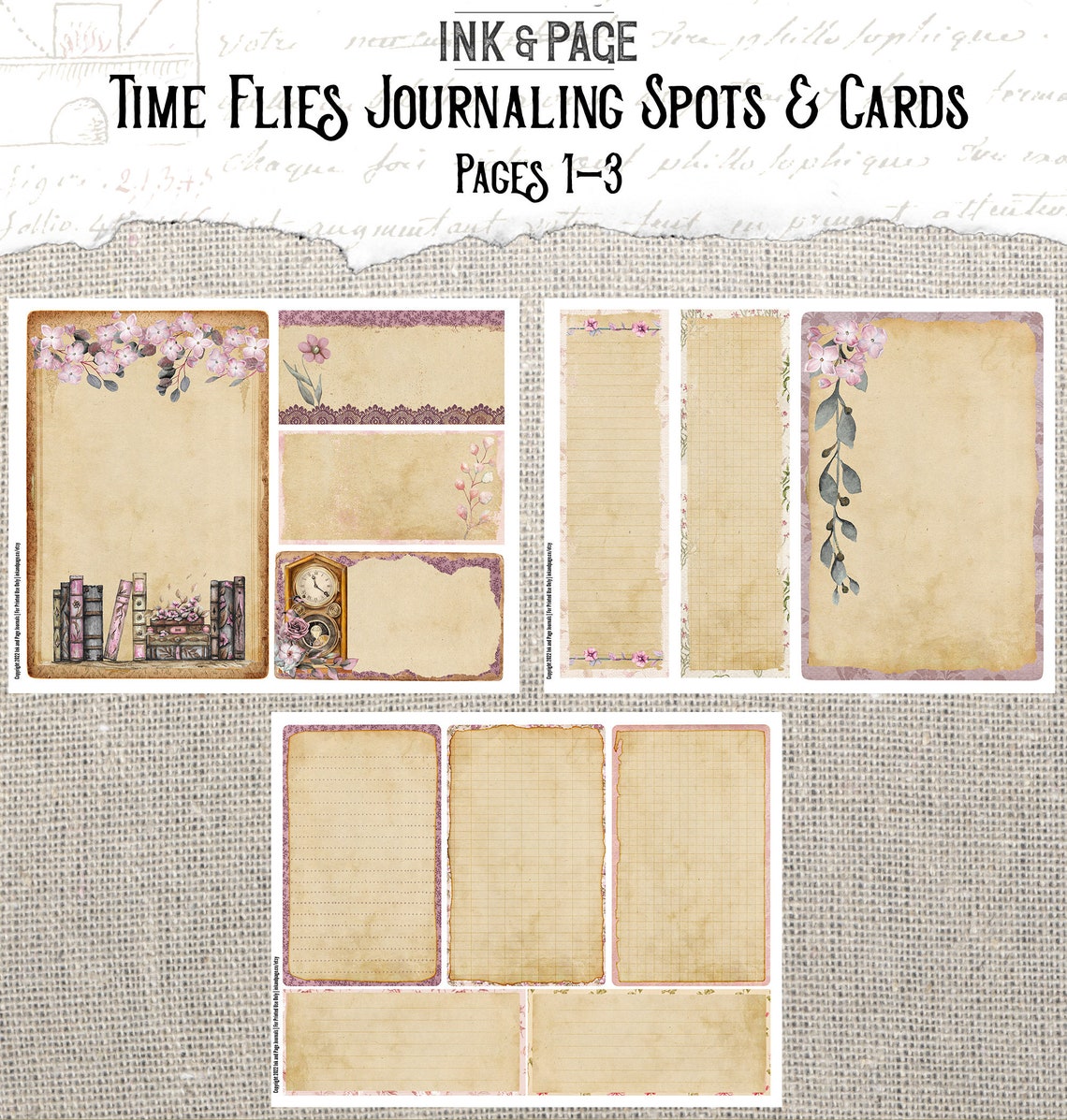 Printable Pink Journaling Cards Spots Lined Junk Journal - Etsy