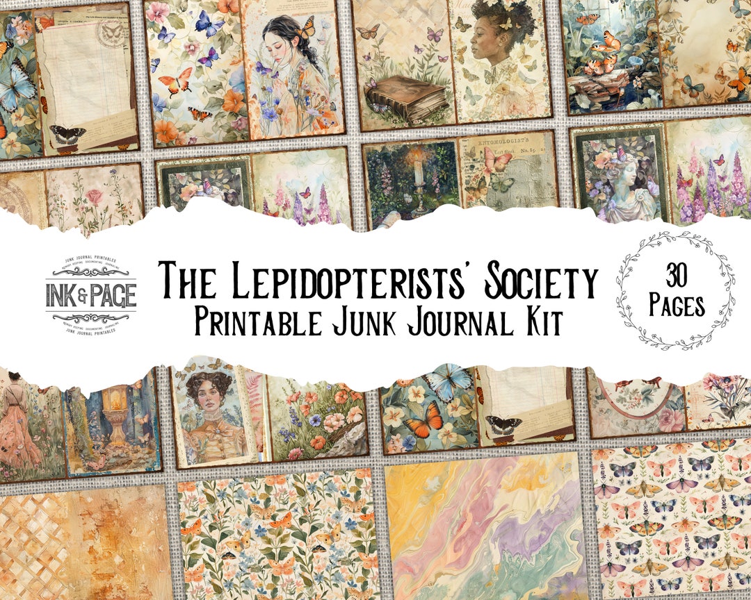 The Lepidopterist Society Junk Journal Printable Kit Butterfly Digital ...