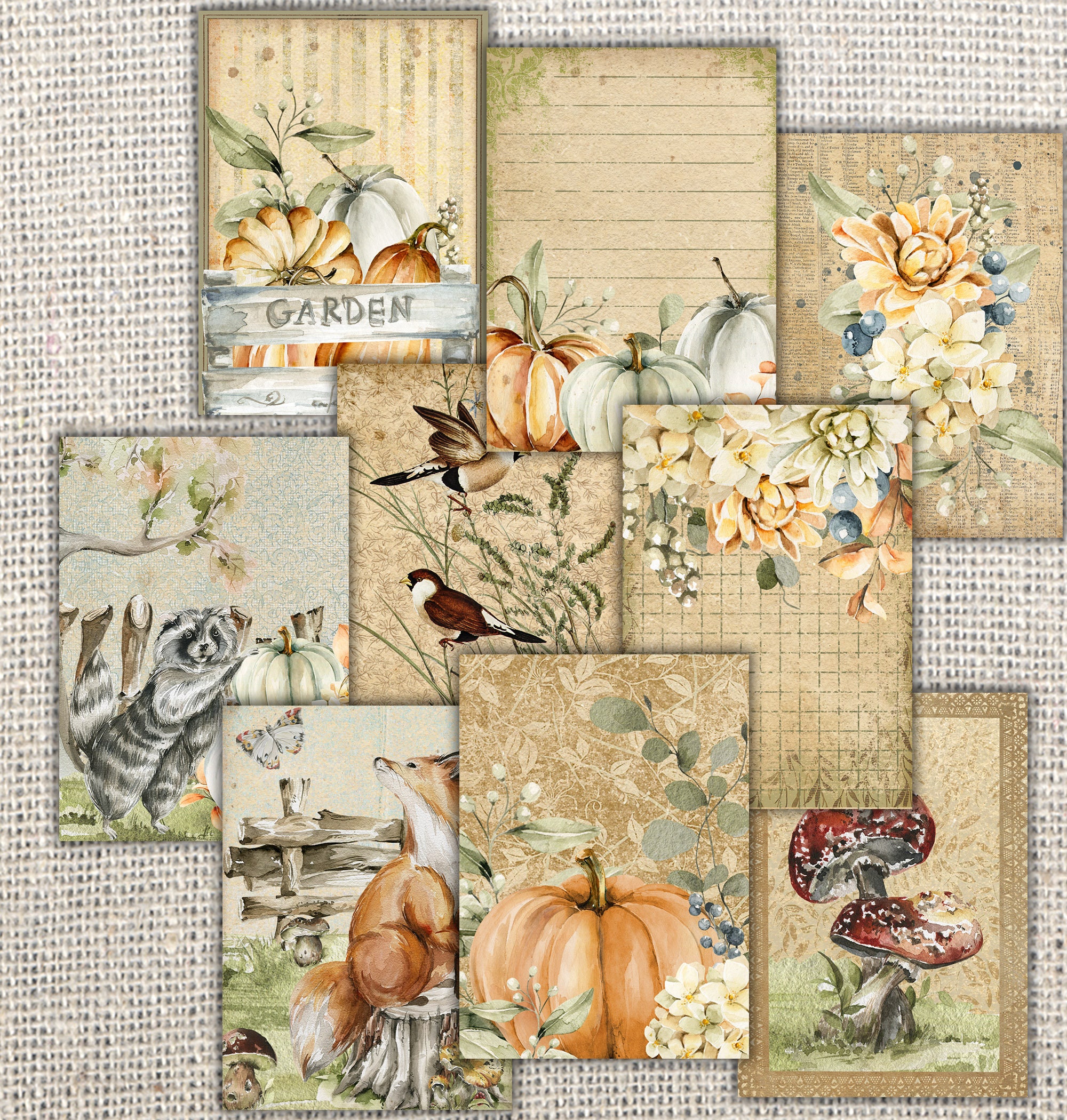 Woodland Fall Printable Atcs Artist Trading Cards Junk - Etsy