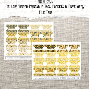 Yellow Yonder Printable Pockets Junk Journal Envelopes Digital File ...
