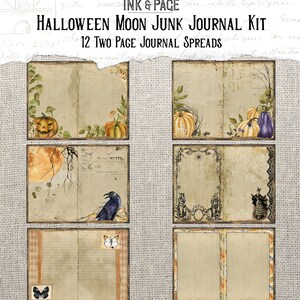 Beautiful Halloween Moon Printable Junk Journal Kit, Gothic, Vintage ...