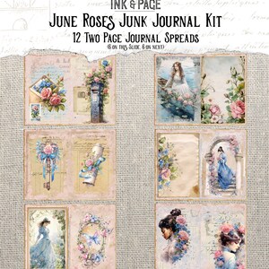 June Junk Journal Printable Kit Rose Birth Month Digital Download ...