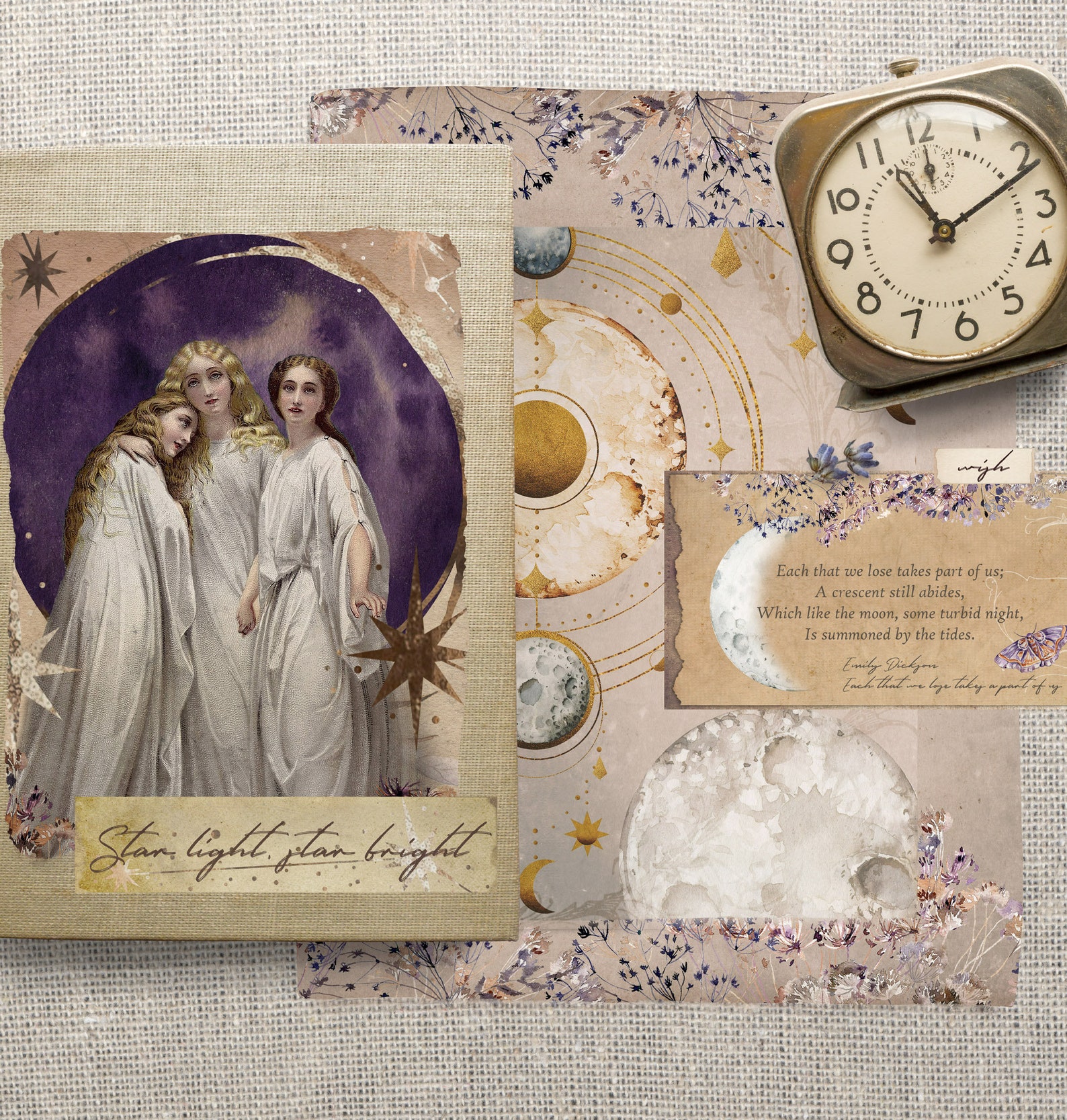 Enchanted Moon Junk Journal Printable Kit Celestial Journal - Etsy España